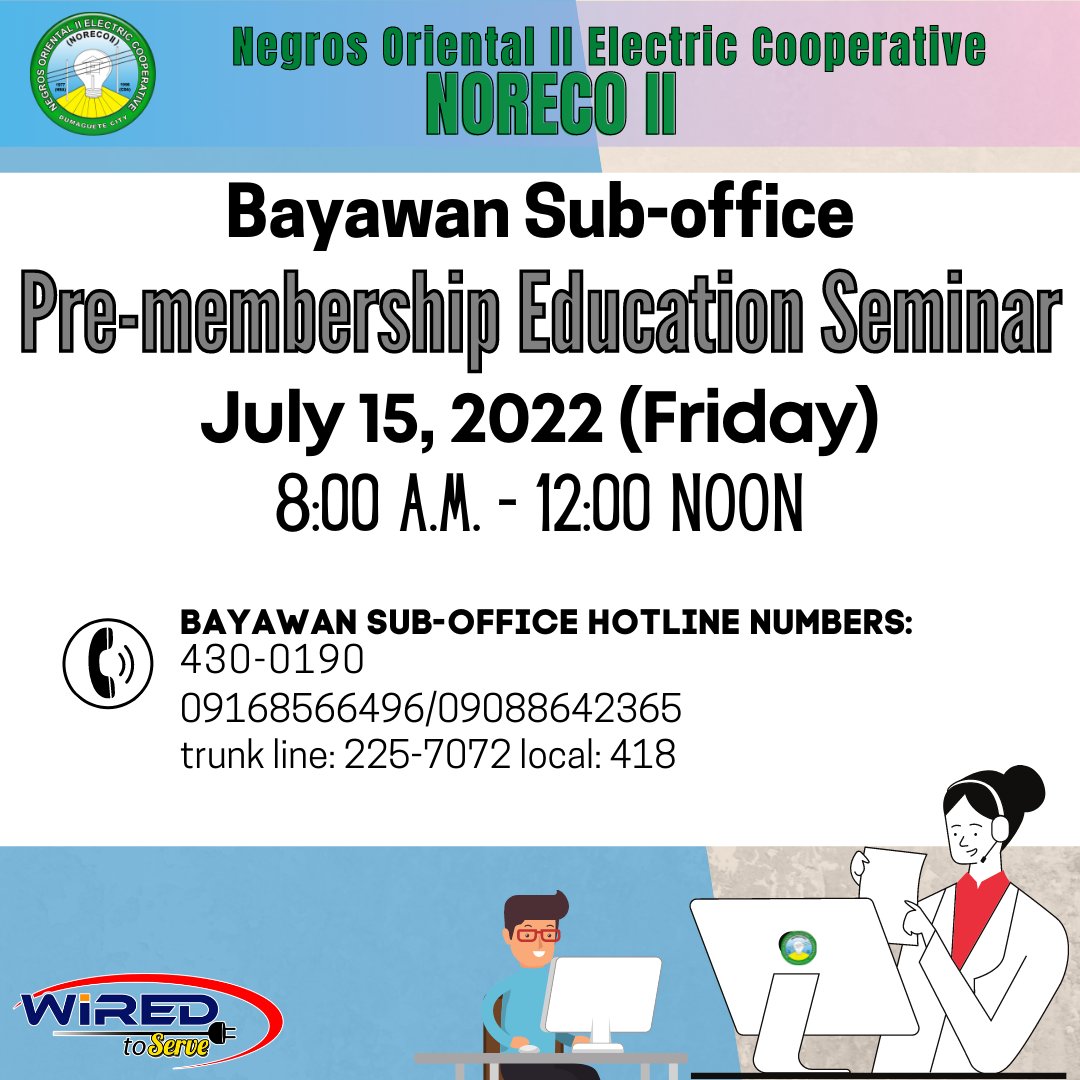 Event - NORECO II Bayawan Sub-office Pre-membership Education Seminar ...